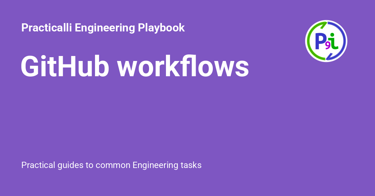 Github Workflows Practicalli Engineering Playbook