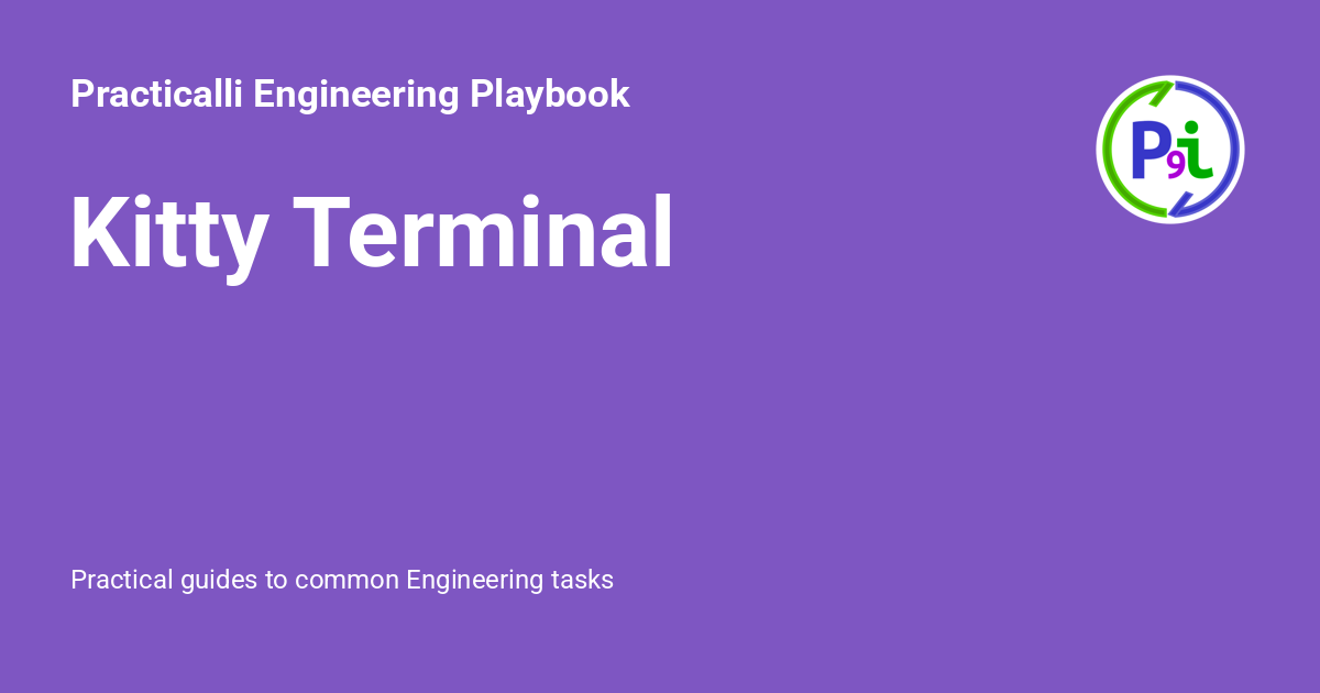 Kitty Terminal - Practicalli Engineering Playbook