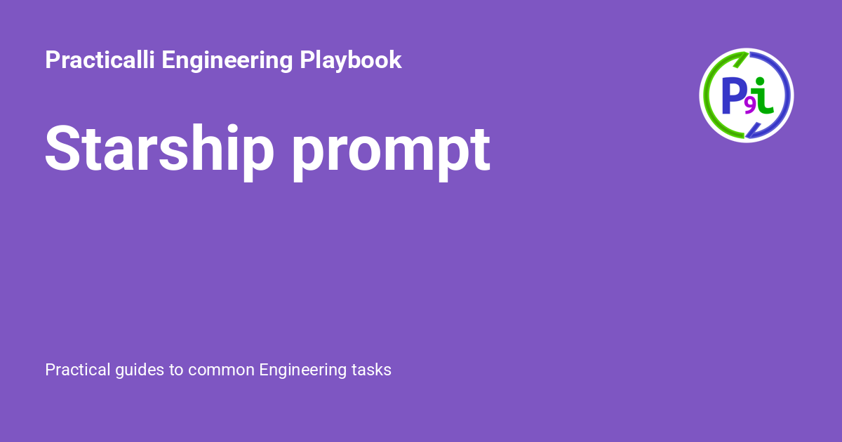 Starship prompt - Practicalli Engineering Playbook