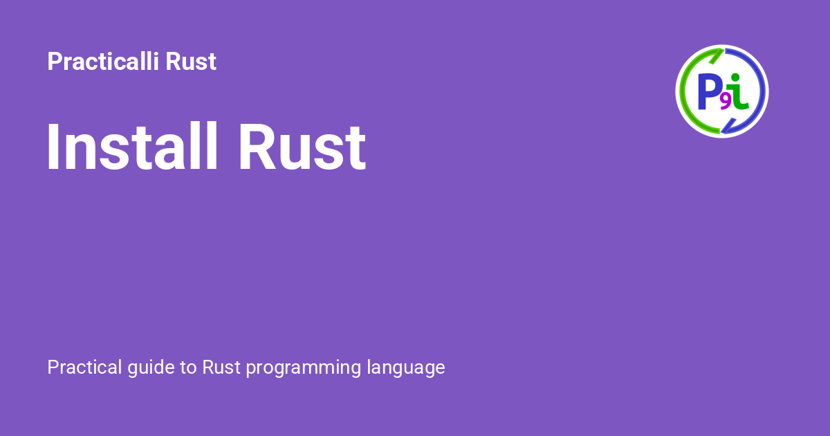 Install Rust - Practicalli Rust