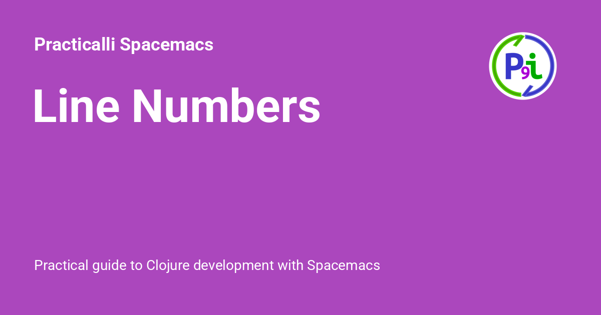 Line Numbers - Practicalli Spacemacs